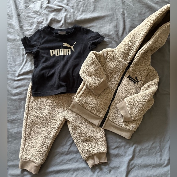 Puma | Matching Sets | Puma Black And Tan Kids Outfit Set | Poshmark